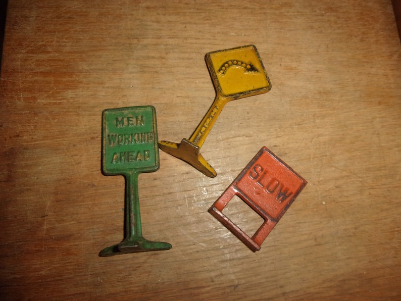 Antique Metal Signs for Toy Railroad Set 1930's - Etsy