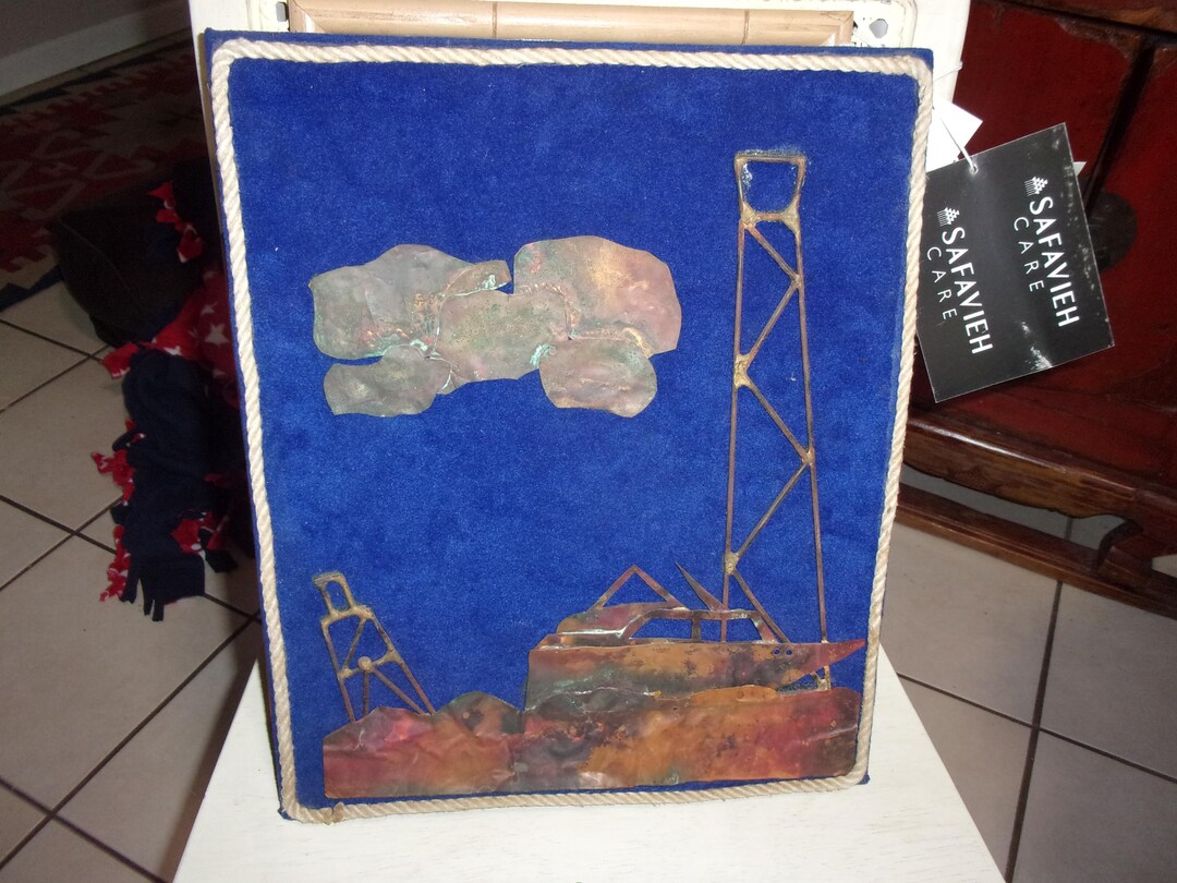 Antique Copper Sheathing Nautical Scene Cut Out Wall Art on Felt - Etsy