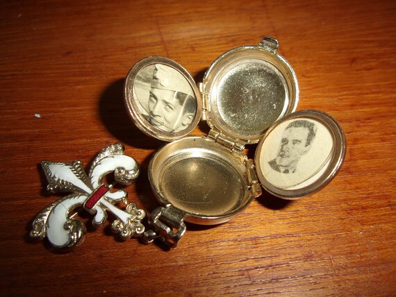 Vintage Cora 4-way locket brooch - Gem