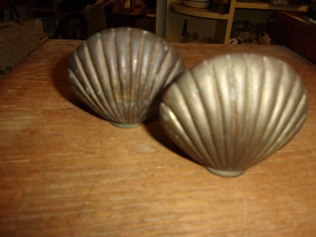 Antique Bronze Scallop Sea Shell Salt Pepper Shakers - Etsy