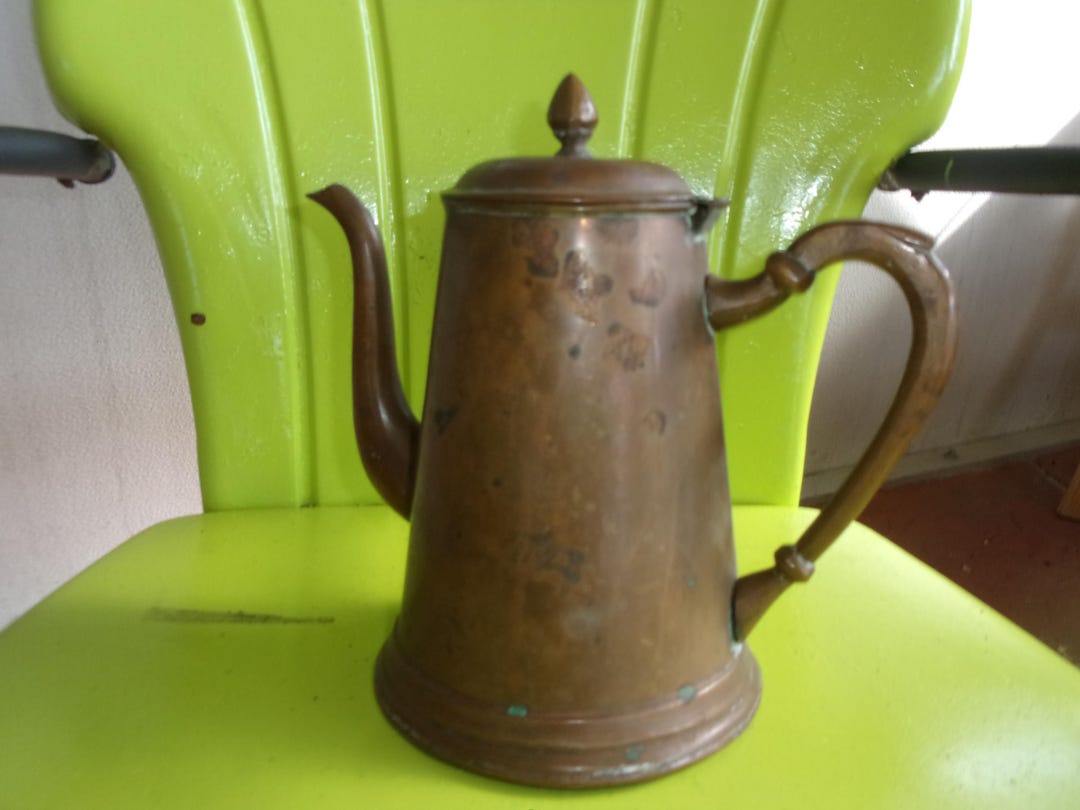 Antique Hand Hammered Copper Coffee Pot With Gooseneck Spout - Etsy