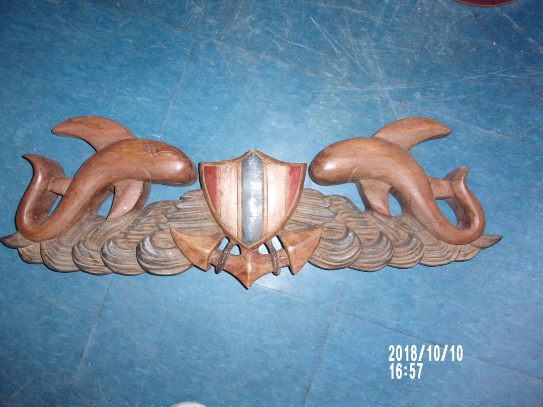 Military Symbol Carved Shark Anchor Wall Plaque Vintage - Etsy