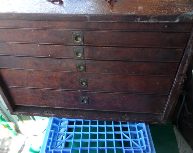 Antique 6-drawer Wooden Machinist Chest Box Rare Early - Etsy