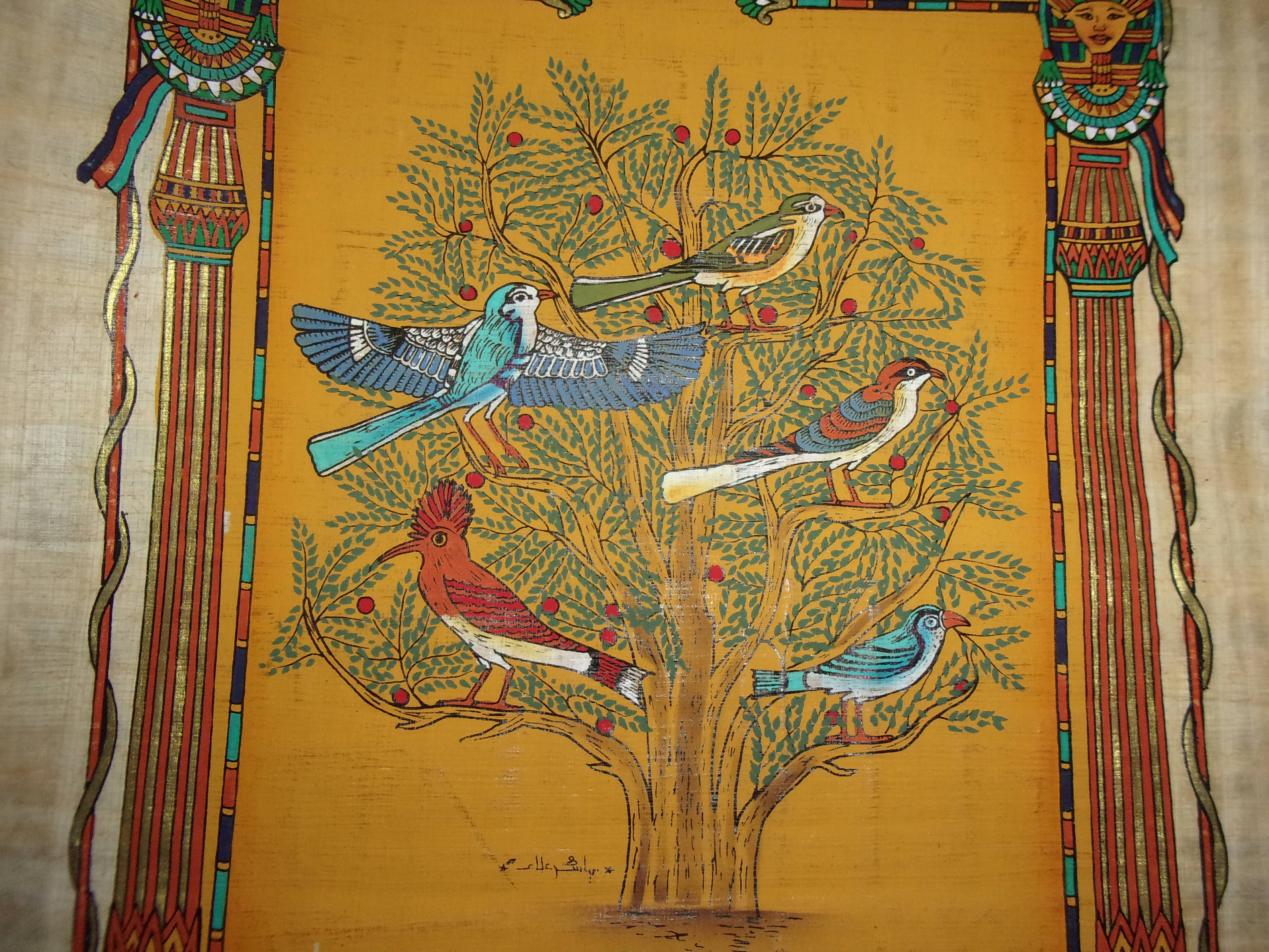 Egyptian Tree of Life Painting on Papyrus Hand Made - Etsy