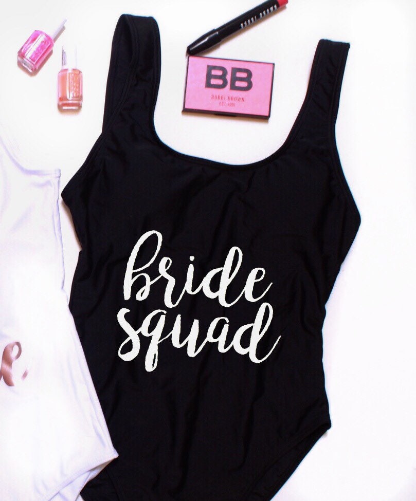 Bride Squad Swimsuit Bridesmaid Swim Bridesmaid Bathing Etsy