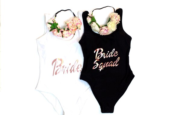 Bride Squad Swimsuit Bride Squad Bathing Suit Bachelorette Etsy