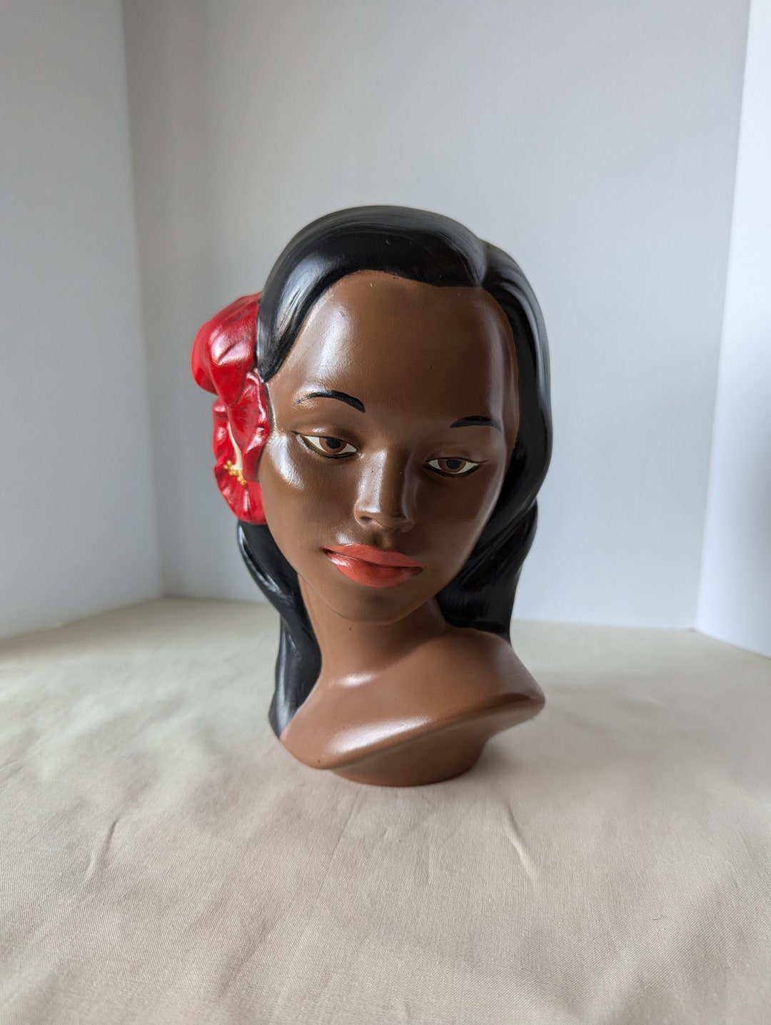 Vintage Lady Head Bust Hawaii Hula Polynesian - Etsy