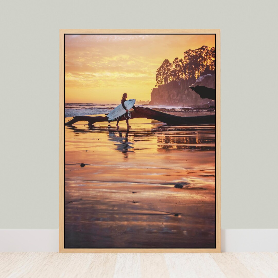 Santa Cruz Surfer Canvas Print - California Surfing Beach Wall Art ...
