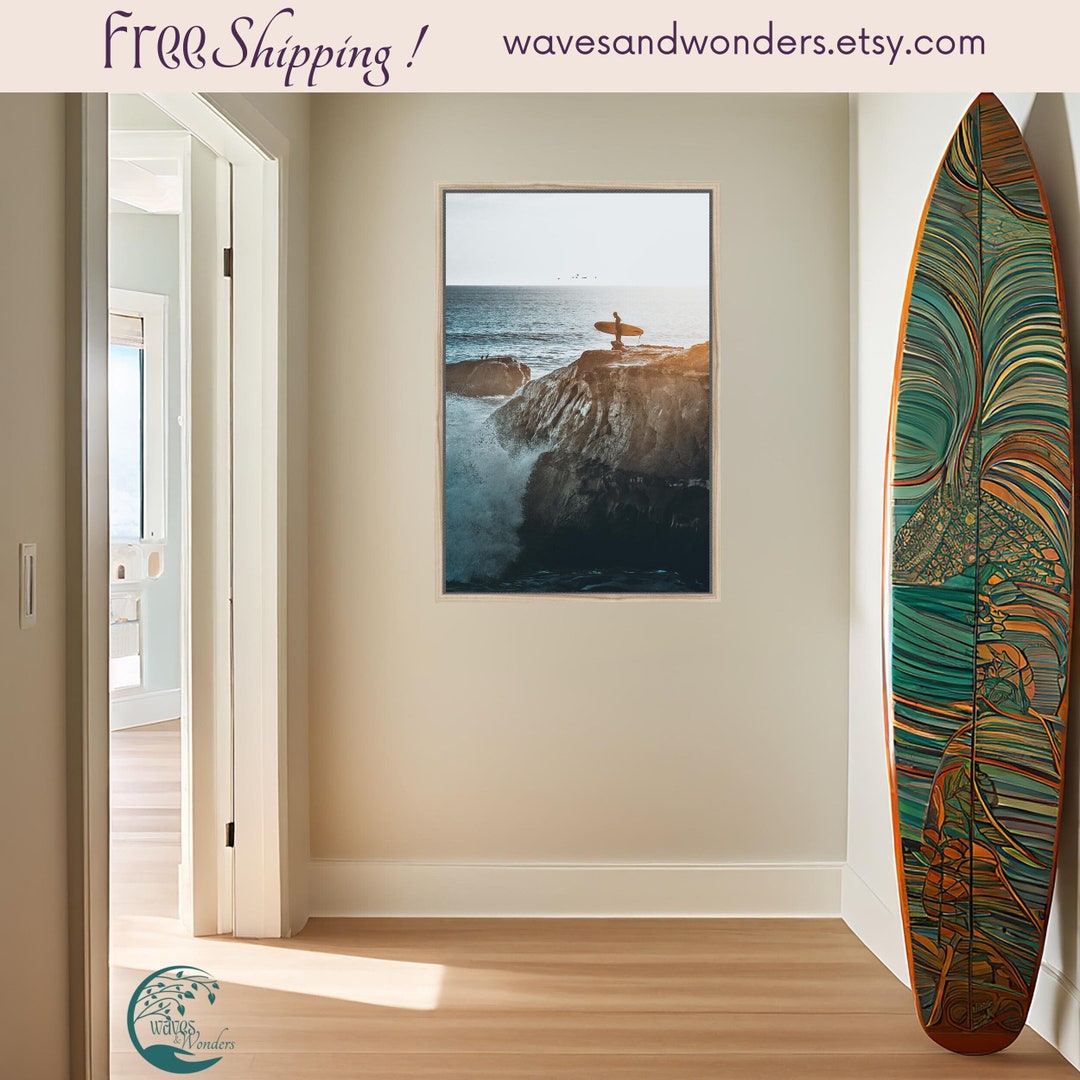 Steamer Lane Santa Cruz Surf Canvas Print - Surfer and Surfboard Wall ...