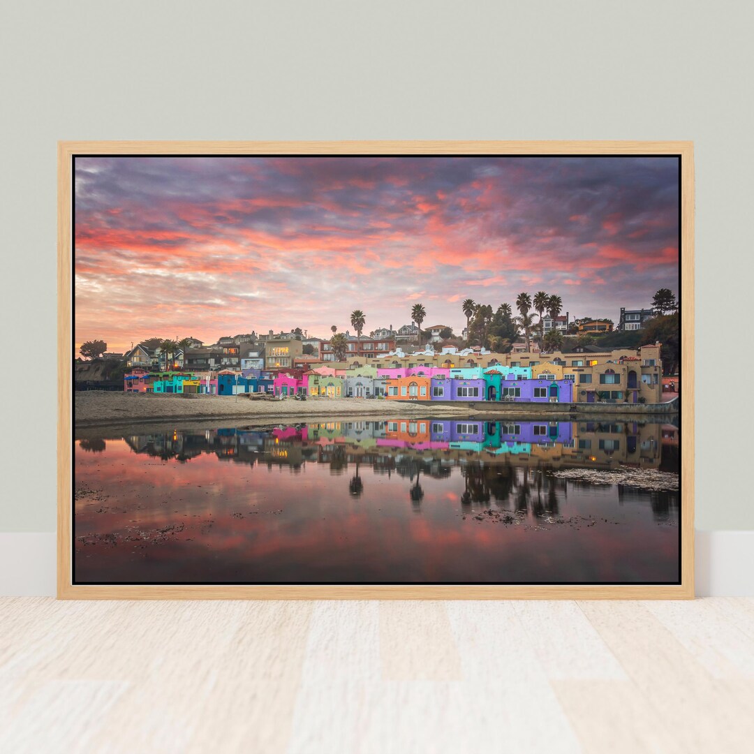 Capitola Sunset Canvas Print - California West Coast Wall Art - Pink ...
