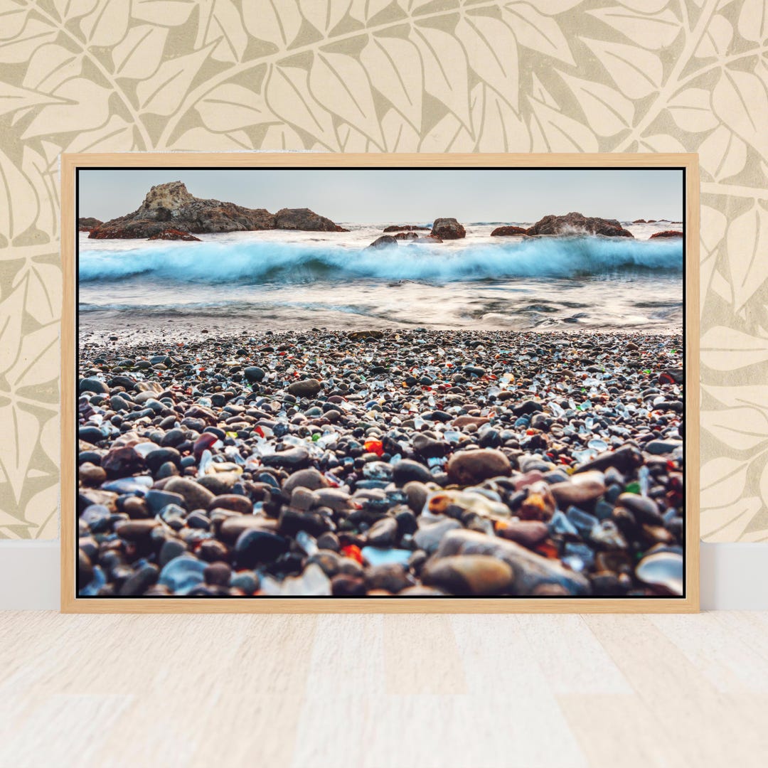Moody Sea Glass Beach Canvas Print, Mendocino California Pacific West ...