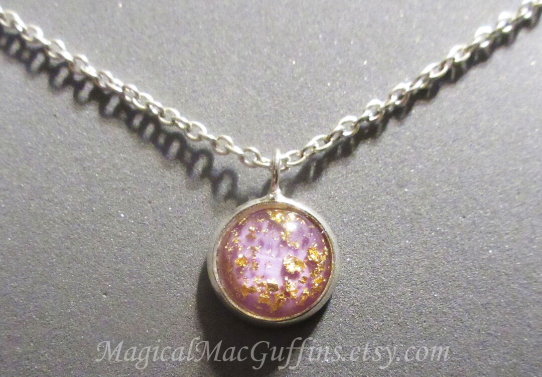 Dainty Lavender Light Purple Gold Necklace - Etsy