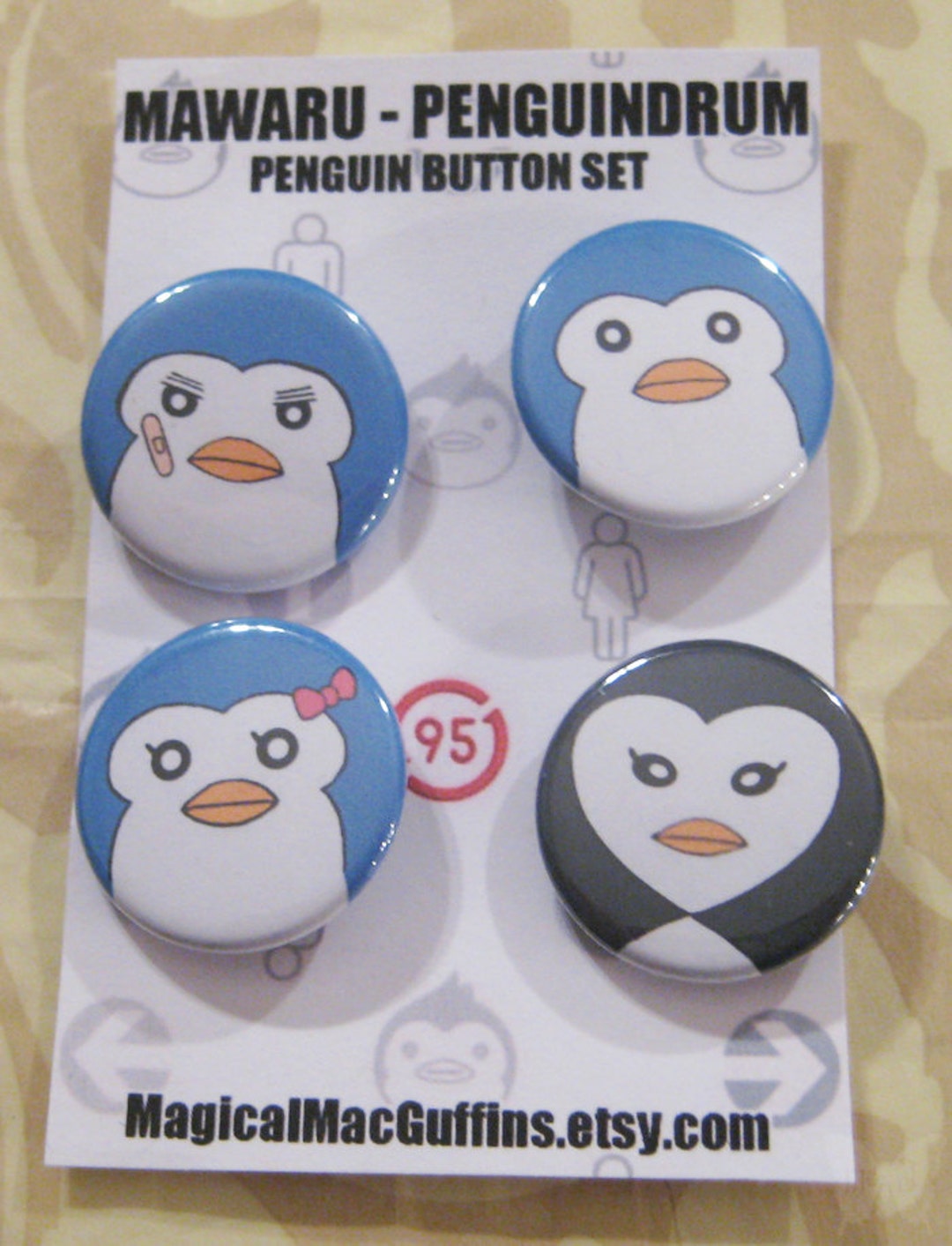 Mawaru-penguindrum Penguins Button Set - Etsy