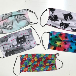 Cats Face Masks Face Mask Handmade in USA Cat and Cats | Etsy