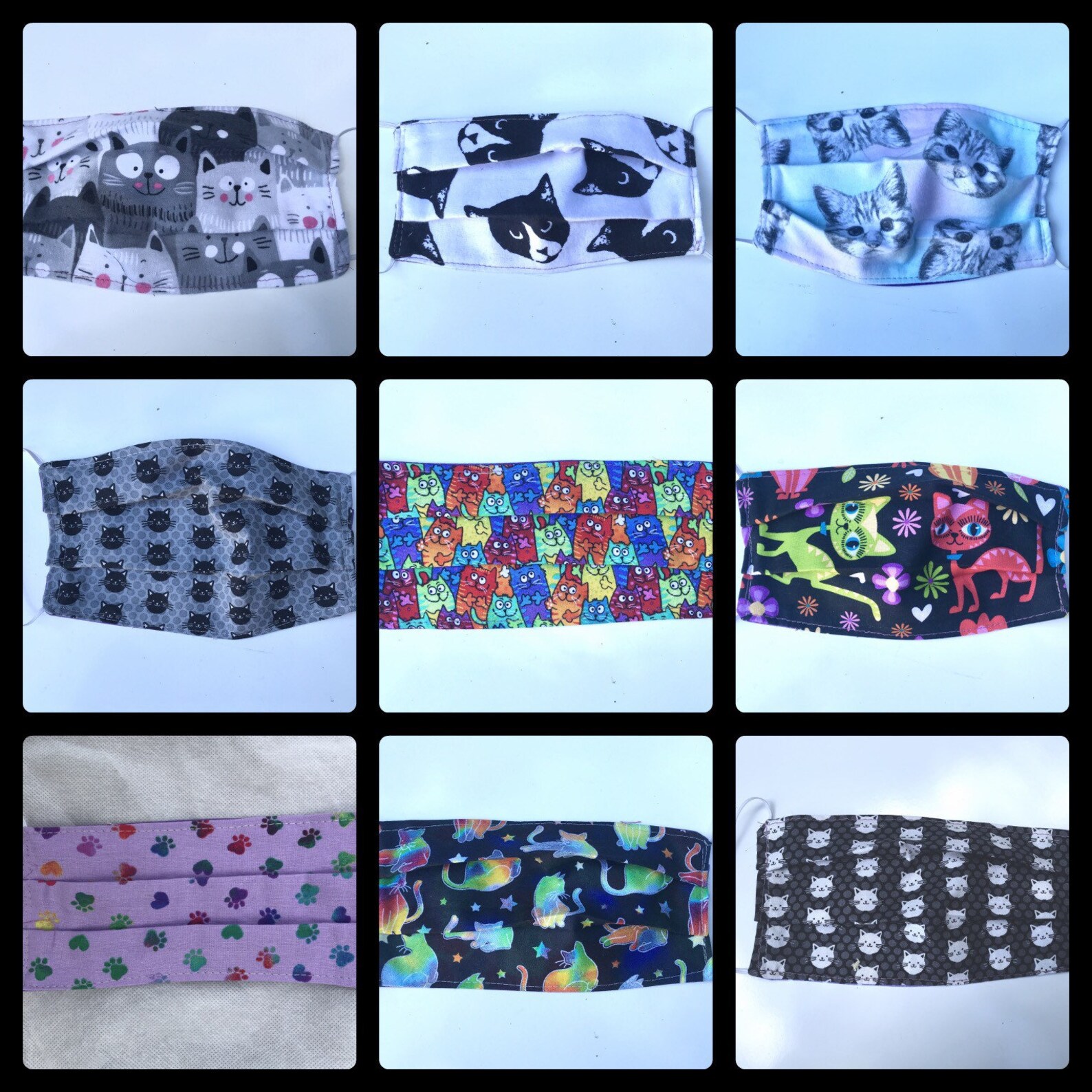 Cats Cat Face Mask Face Masks Handmade in USA Cat and Cats | Etsy