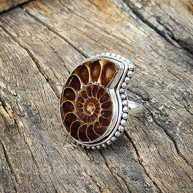Ammonite Ring Copper - Etsy UK