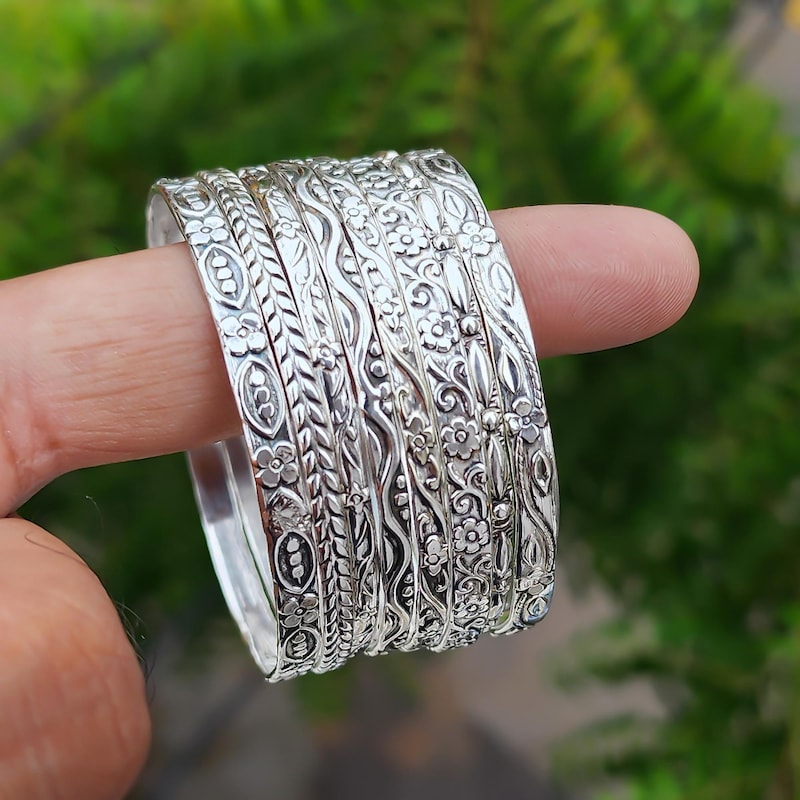 Heavy Silver Bangle - Etsy