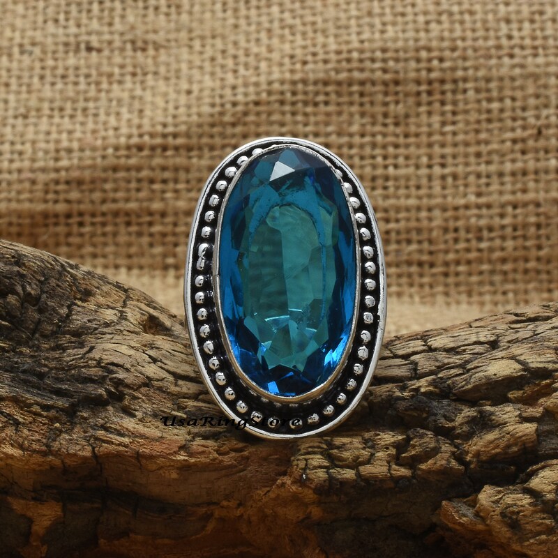 Blue Stone Ring - Etsy