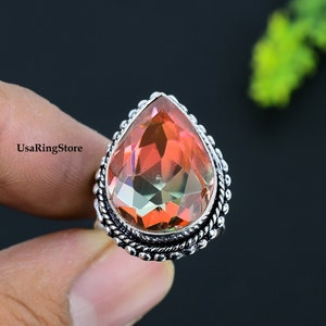 Radiant Multi Tourmaline Ring Handmade Gemstone Jewelry Vibrant Colors ...