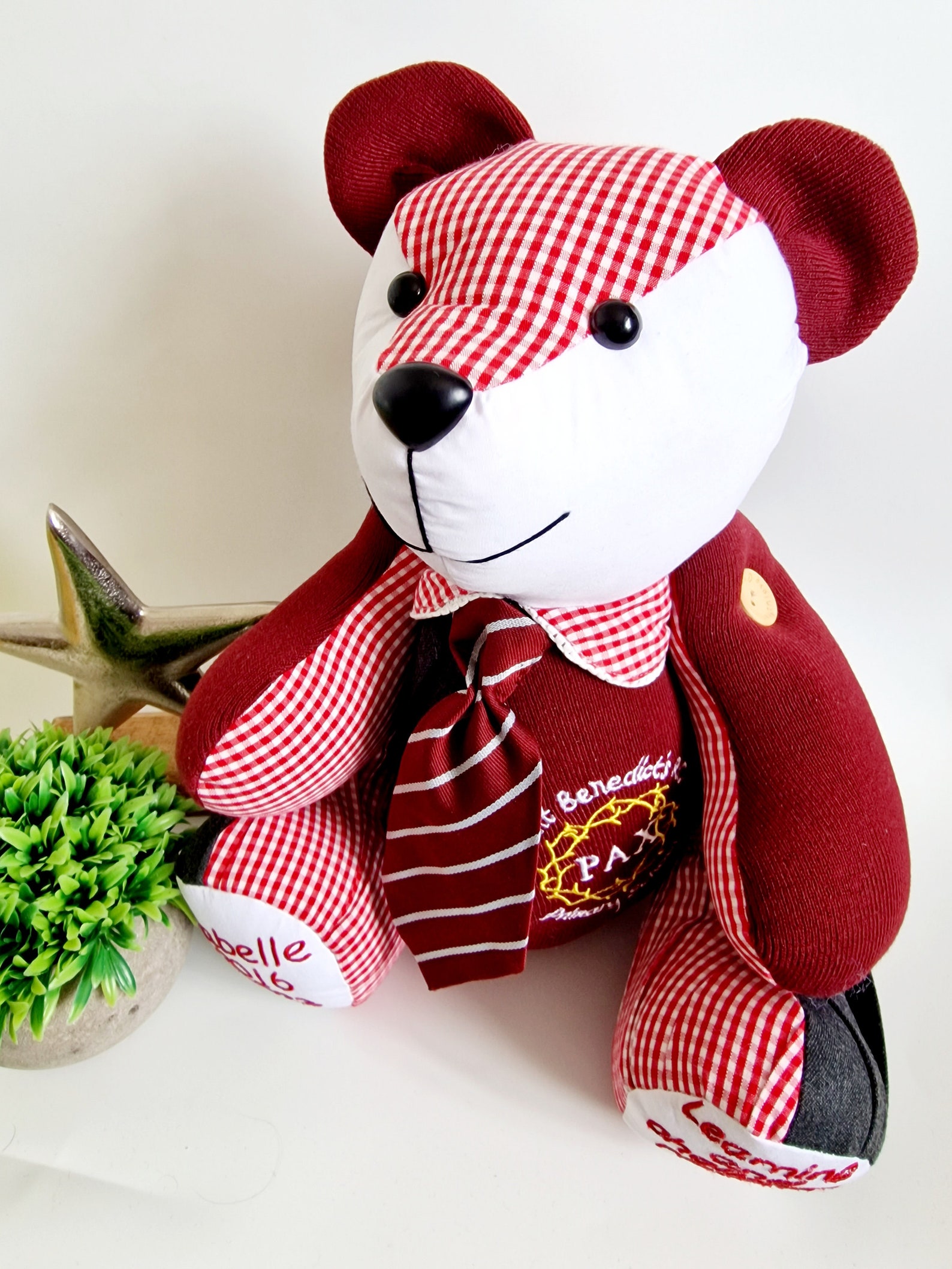 School Uniform Memory Bear – Keepsake Teddy With Embroidered Name - Etsy UK