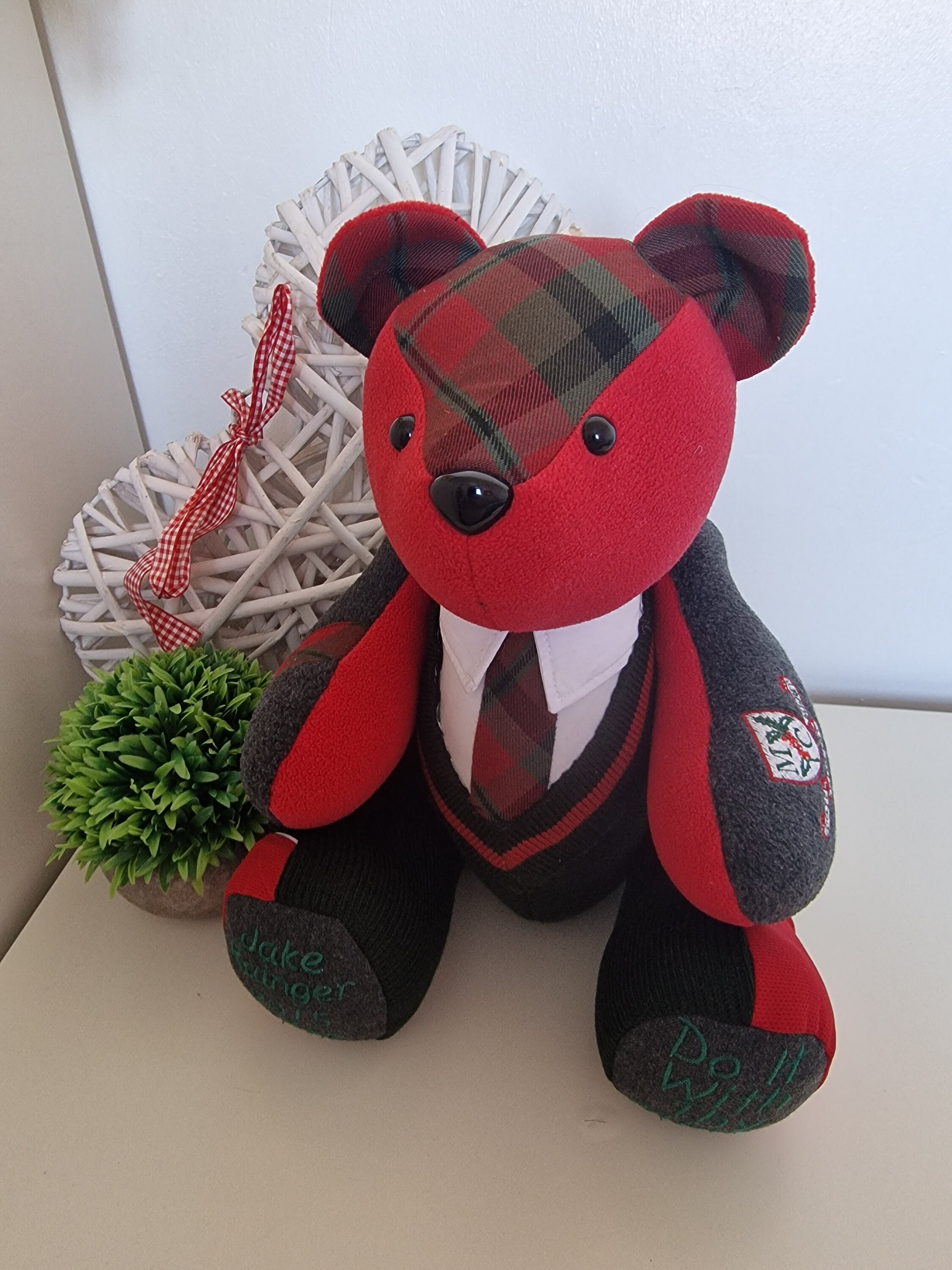 School Uniform Memory Bear – Keepsake Teddy With Embroidered Name - Etsy UK