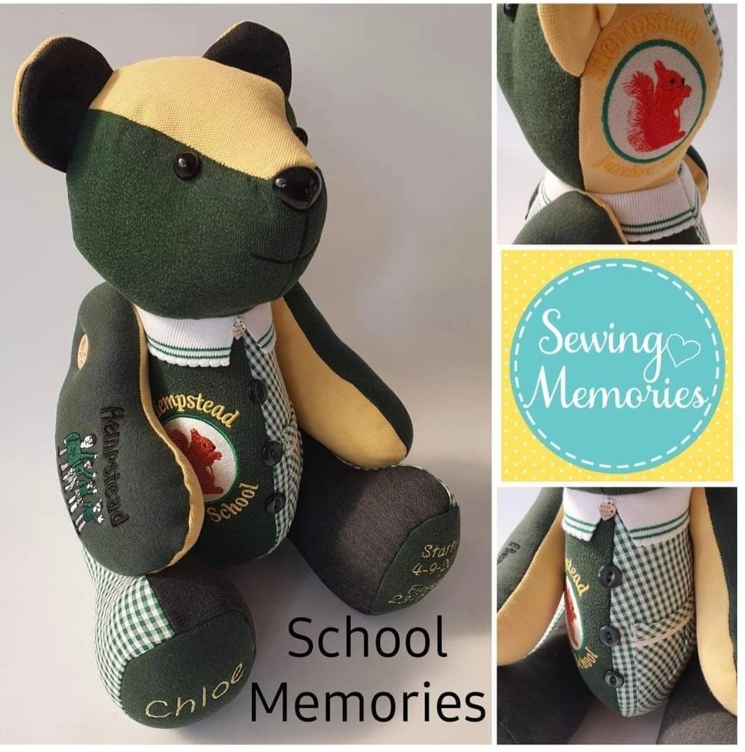 School Uniform Memory Bear – Keepsake Teddy With Embroidered Name - Etsy UK