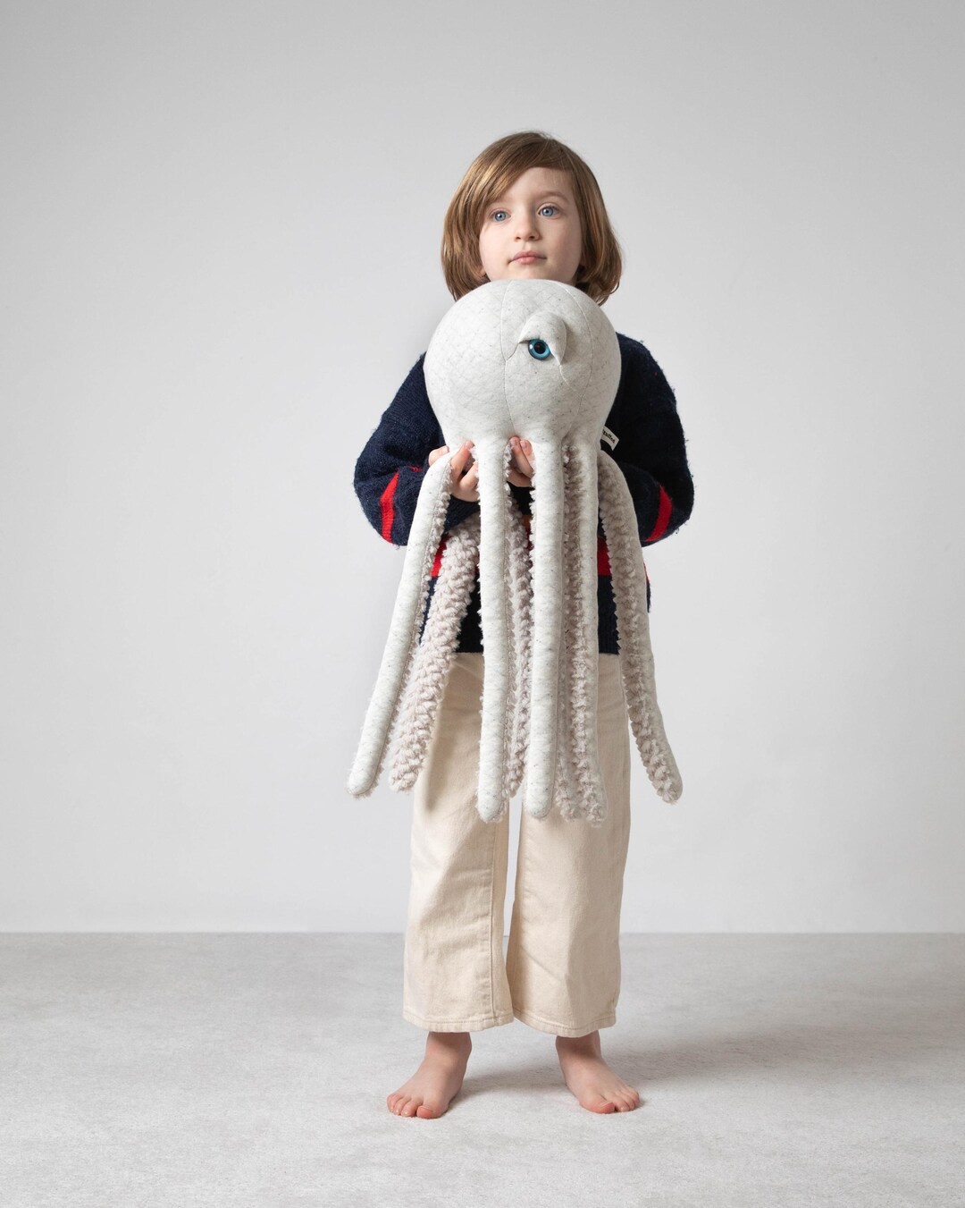 Piccolo peluche a forma di polpo bianco fatto a mano - Simpatico ...