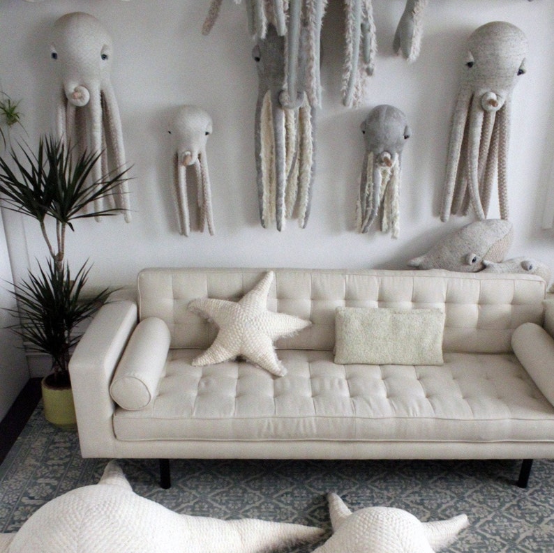 XXL Albino Seastar Handmade Plush Toy / Poof - Etsy