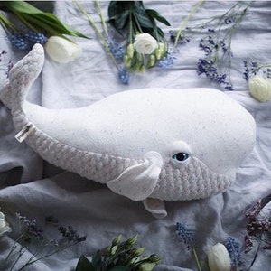 Big Albino Beluga - Handmade Stuffed Animal - Etsy