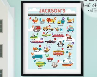 Personalized Alphabet Poster. Nursery Wall Art. Animal Themed Alphabet ...