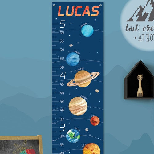 Solar System Growth Chart. Personalized Growth Chart. | Etsy