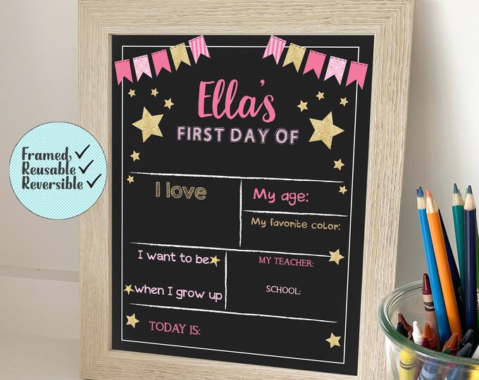First Day of School Sign, Personalized Back to School Sign, Custom ...