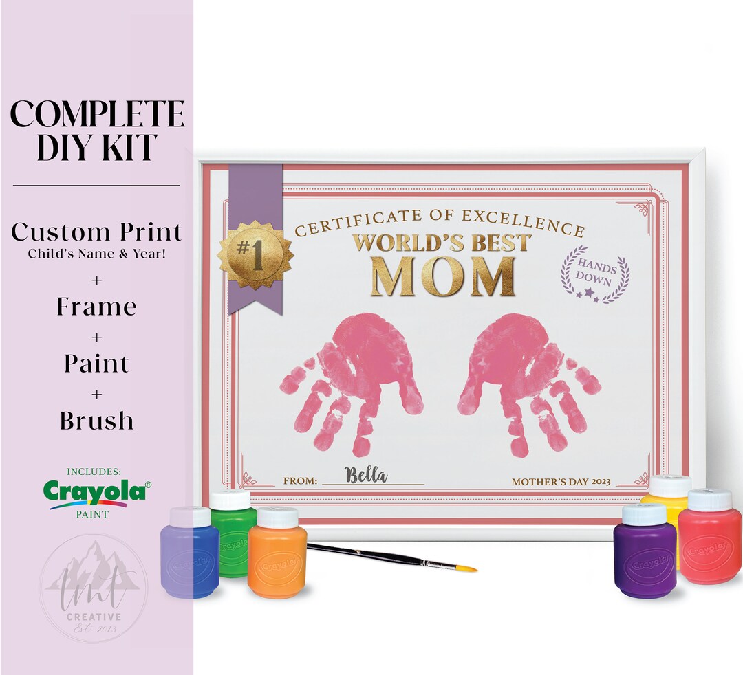Personalized Mothers Day Gift, Handprint Art Kit, DIY Gift, Gift for ...
