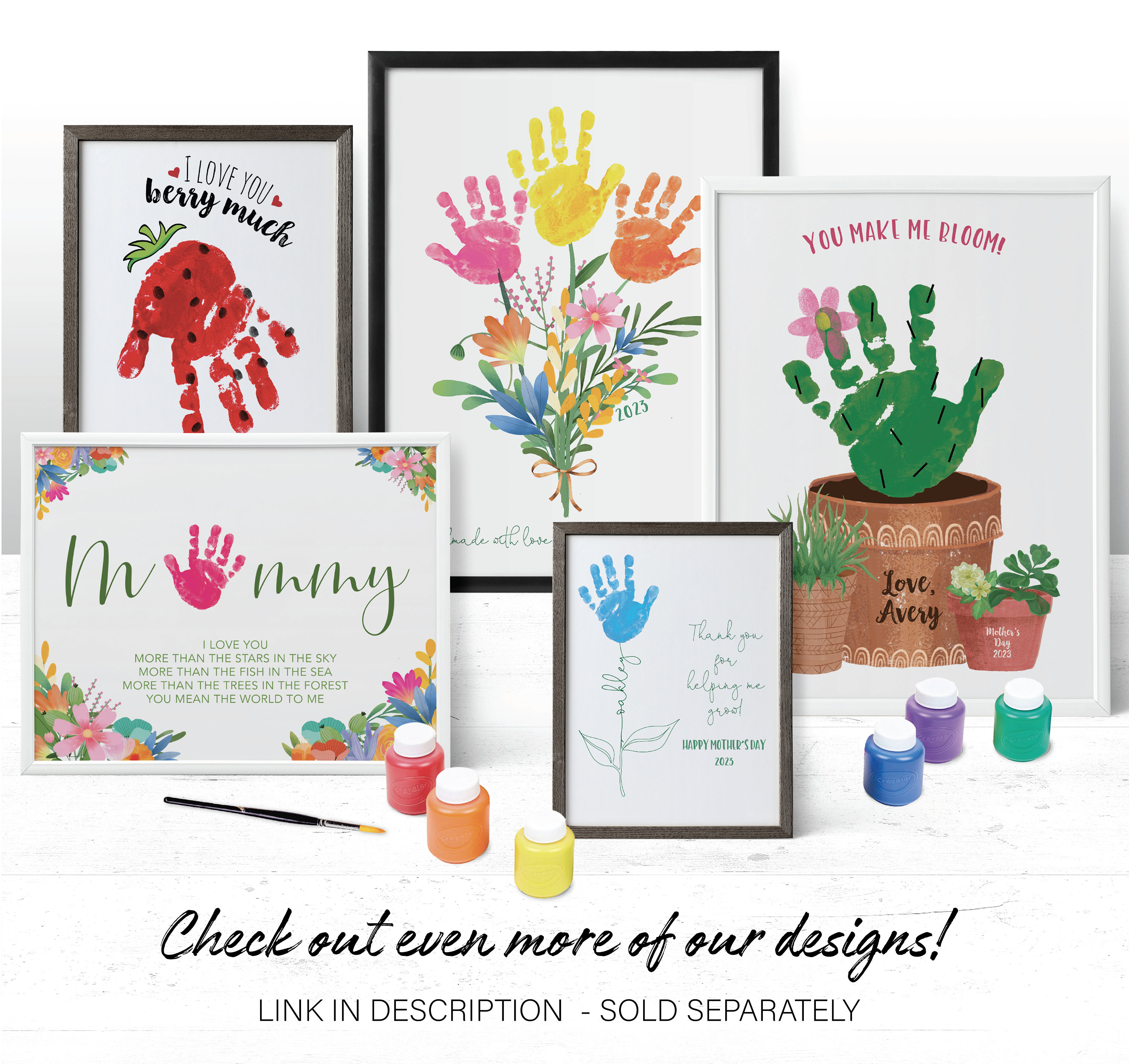 Personalized Mothers Day Gift, Handprint Art Kit, DIY Gift, Gift for ...