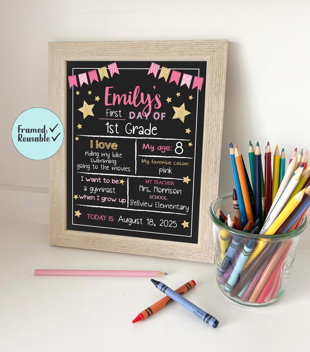 First Day of School Sign, Personalized Back to School Sign, Custom ...