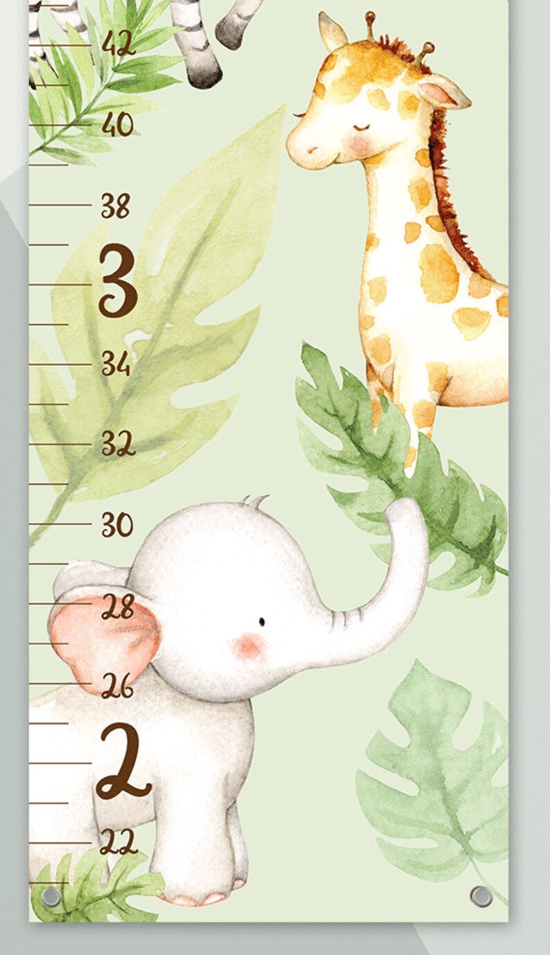 Jungle Growth Chart. Personalized Canvas Growth Chart. Jungle Room ...