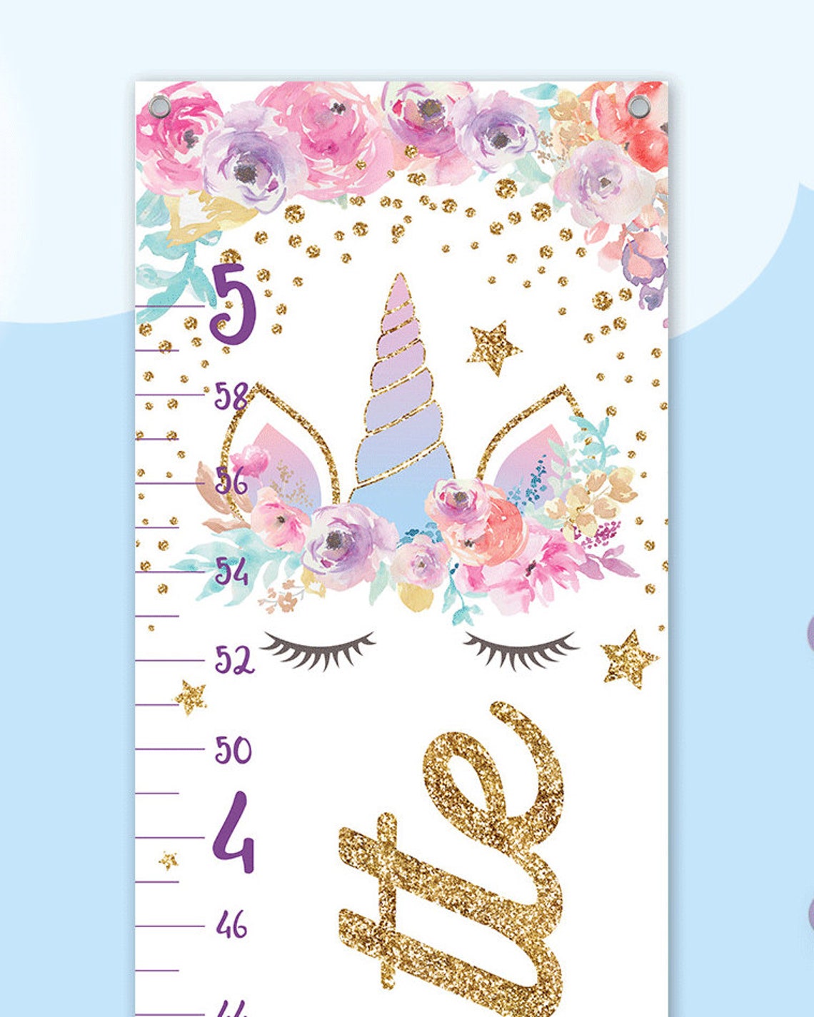Unicorn Growth Chart. Personalized Growth Chart. Personalized - Etsy