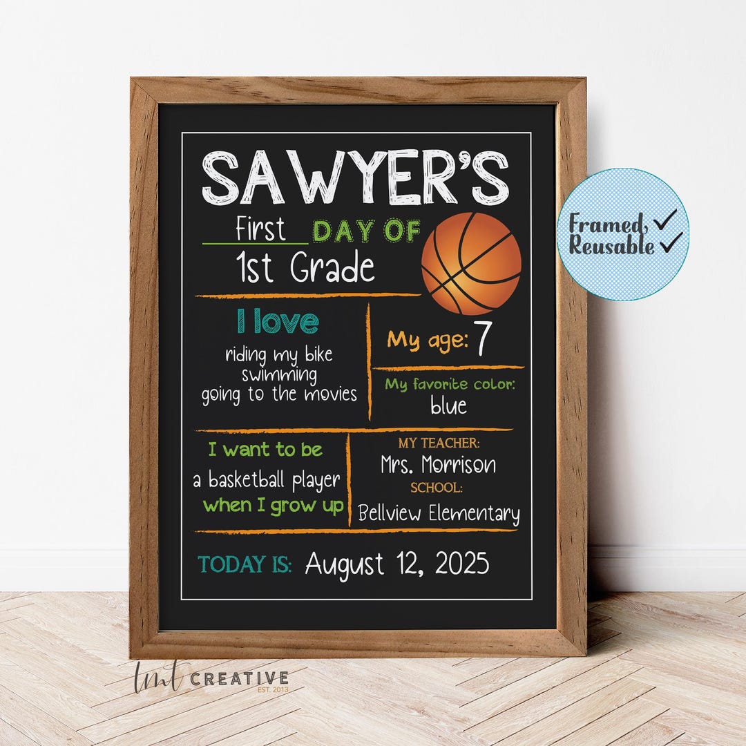 First Day of School Sign, Personalized Back to School Sign, Custom ...