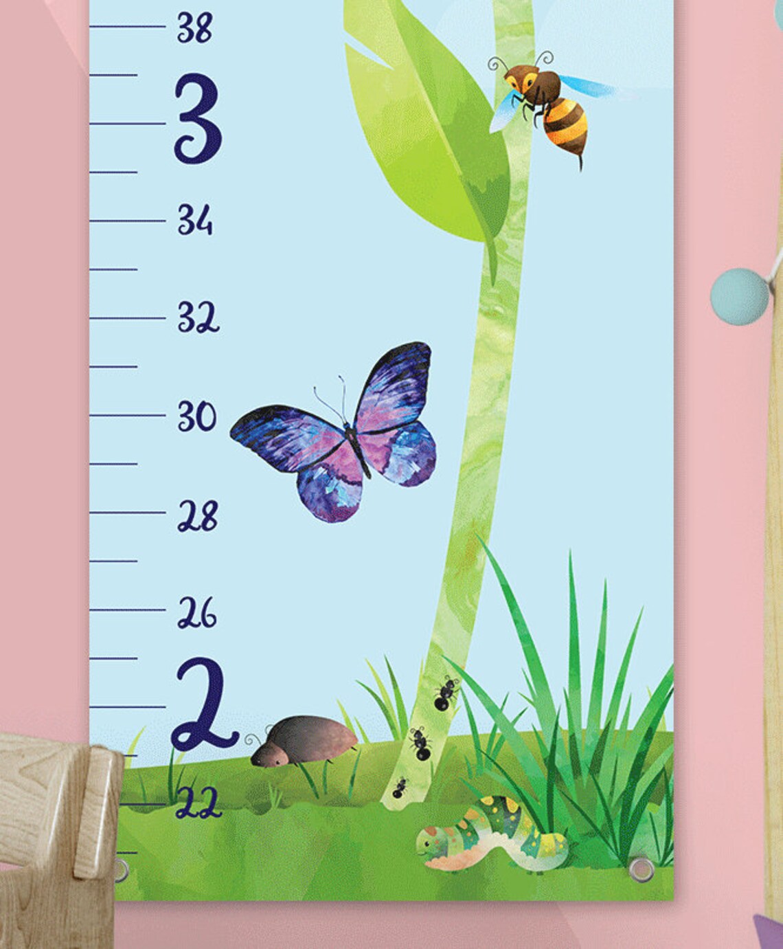 Garden Flower Growth Chart. Personalized Canvas Growth Chart. - Etsy