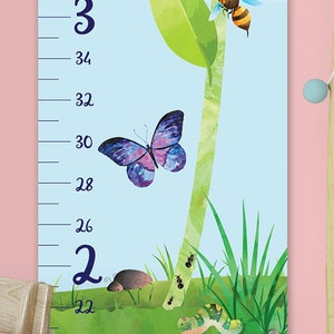 Garden Flower Growth Chart. Personalized Canvas Growth Chart. Flower ...