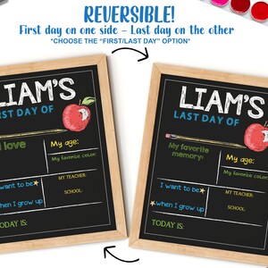 Personalized Back to School Sign, First Day of School Sign, Reversible ...