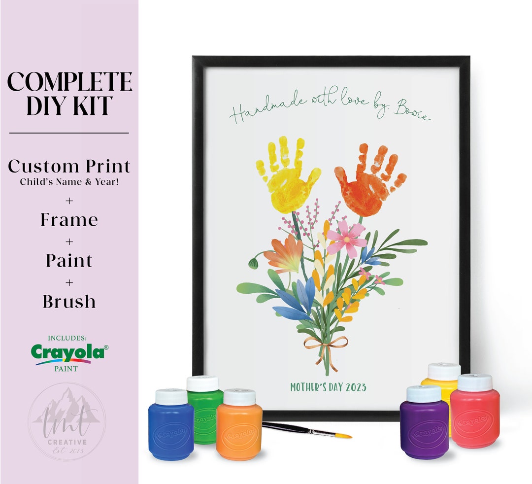Personalized Mothers Day Gift, Handprint Art Kit, DIY Gift, Gift for ...