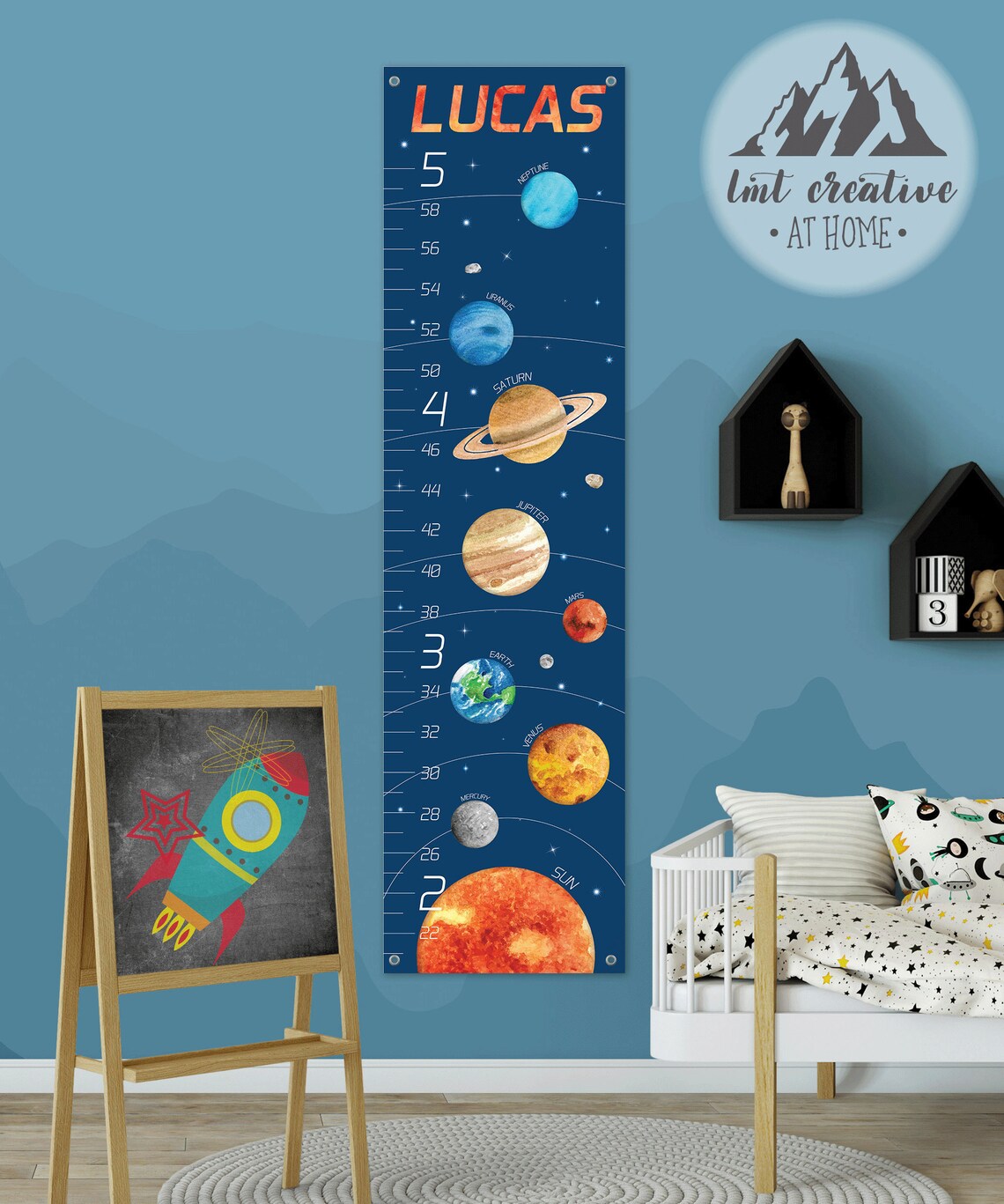 Solar System Growth Chart. Personalized Growth Chart. | Etsy