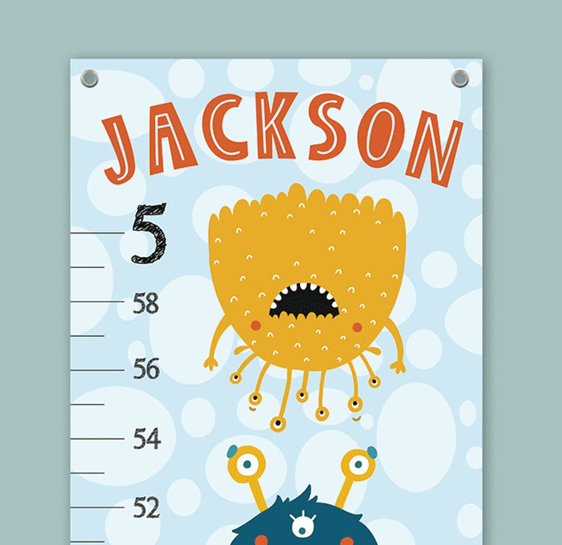 Monsters Growth Chart. Personalized Growth Chart. Personalized - Etsy