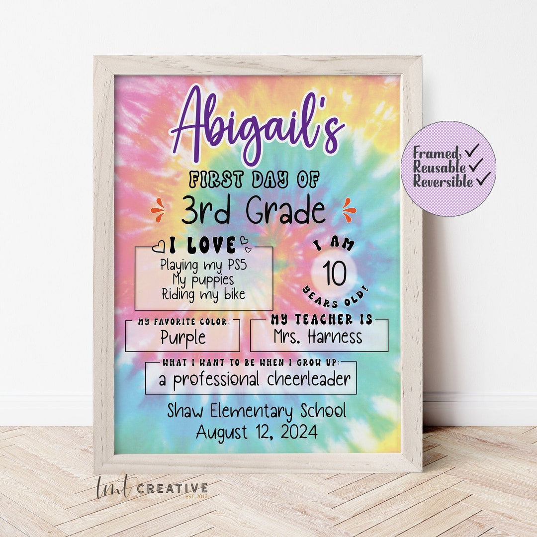 First Day of School Sign, Personalized Back to School Sign, Custom ...