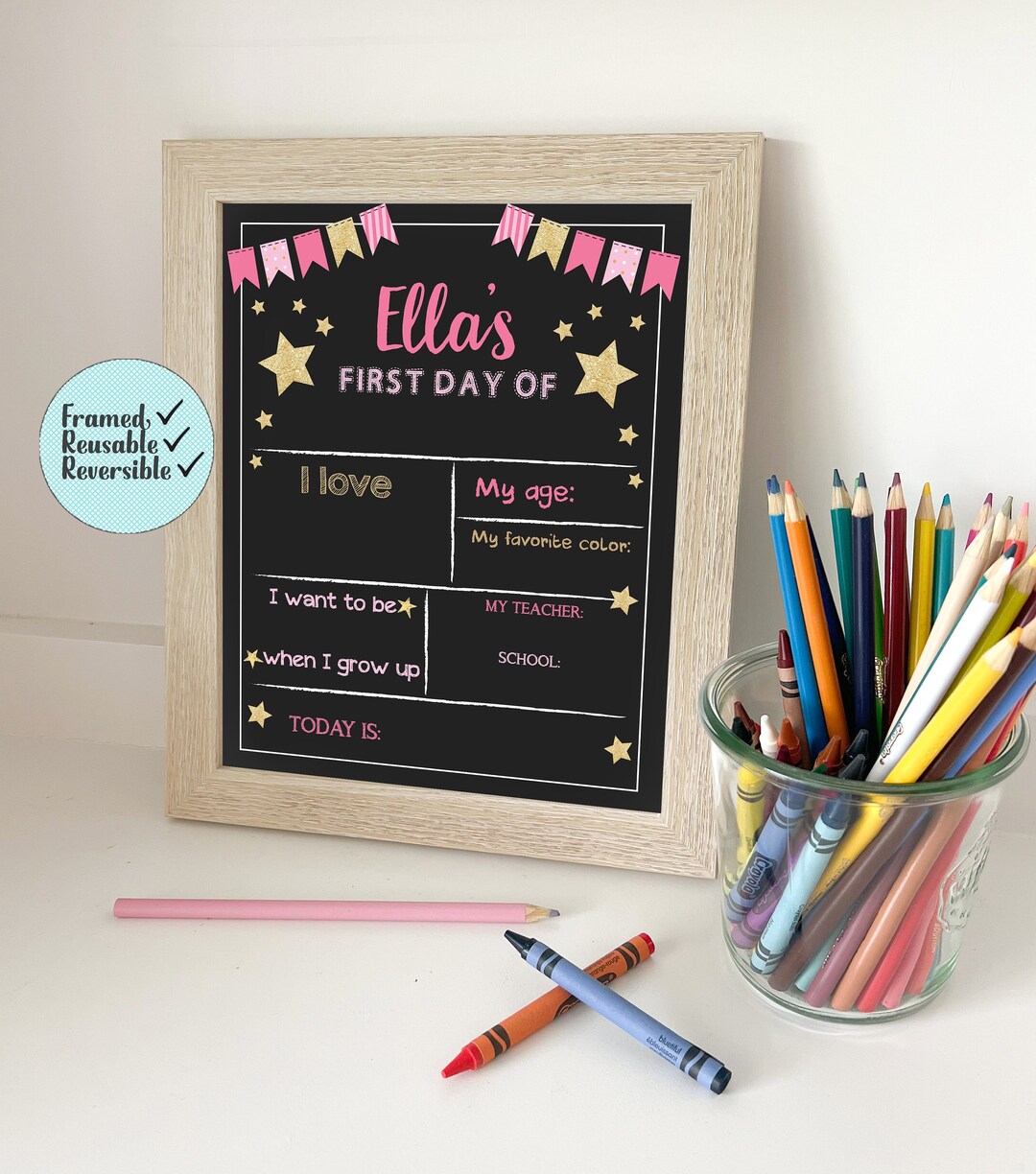 First Day of School Sign, Personalized Back to School Sign, Custom ...