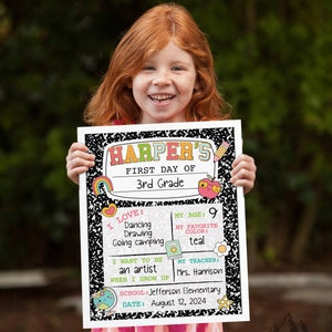 Personalized Back to School Sign, First Day of School Sign, Custom ...