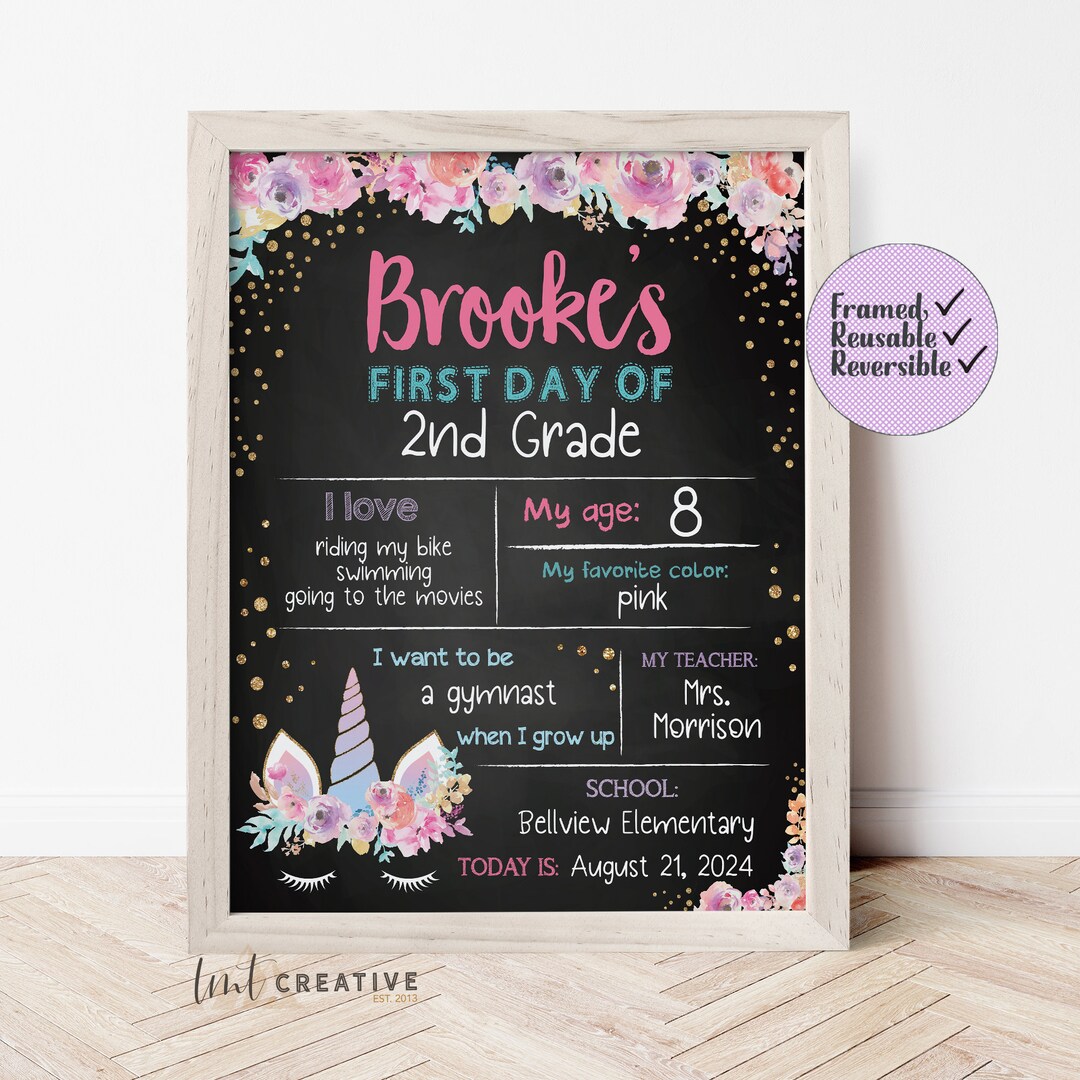 First Day of School Sign, Personalized Back to School Sign, Custom ...