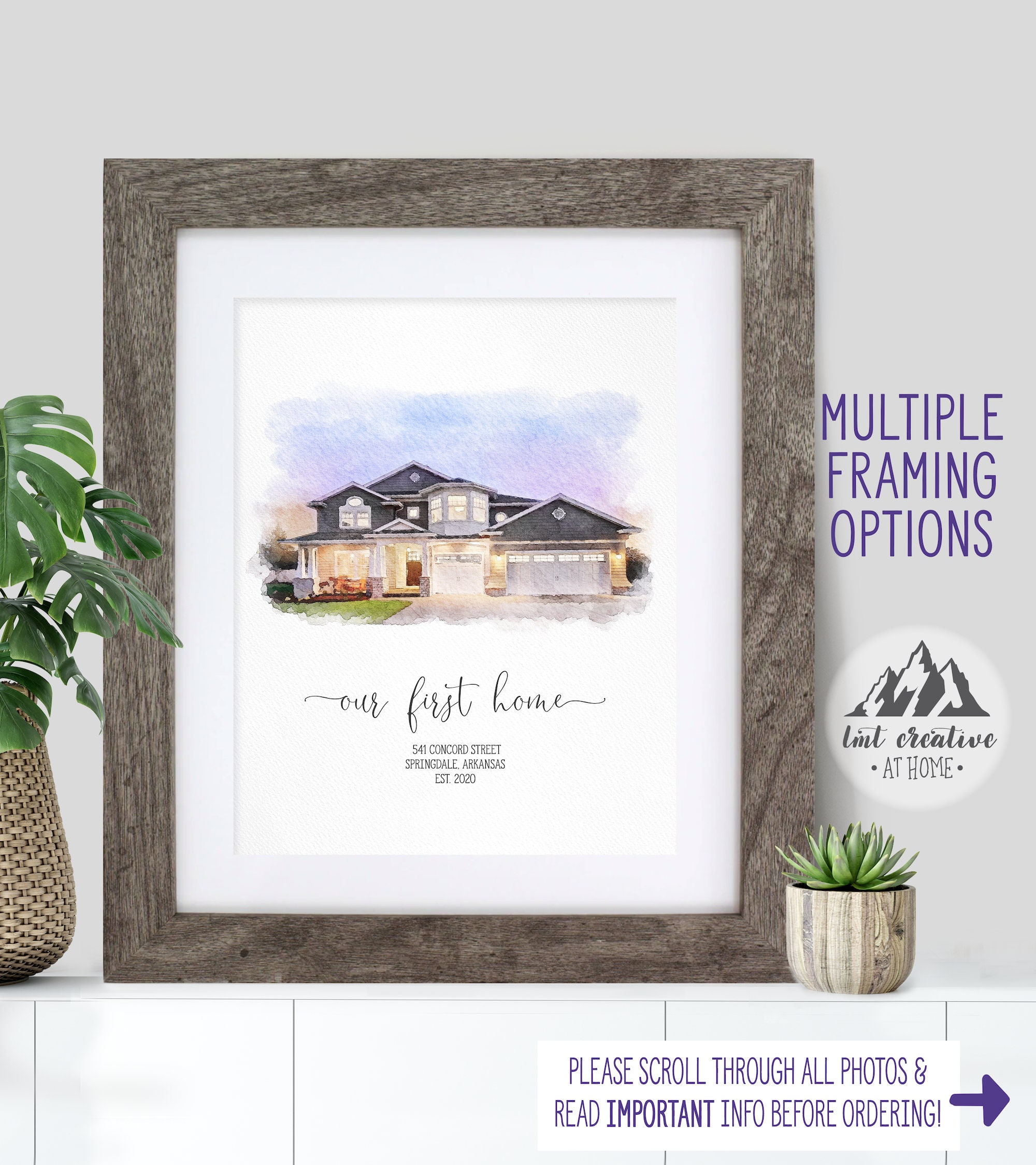 Drawing & Illustration Art & Collectibles First Home Illustration ...