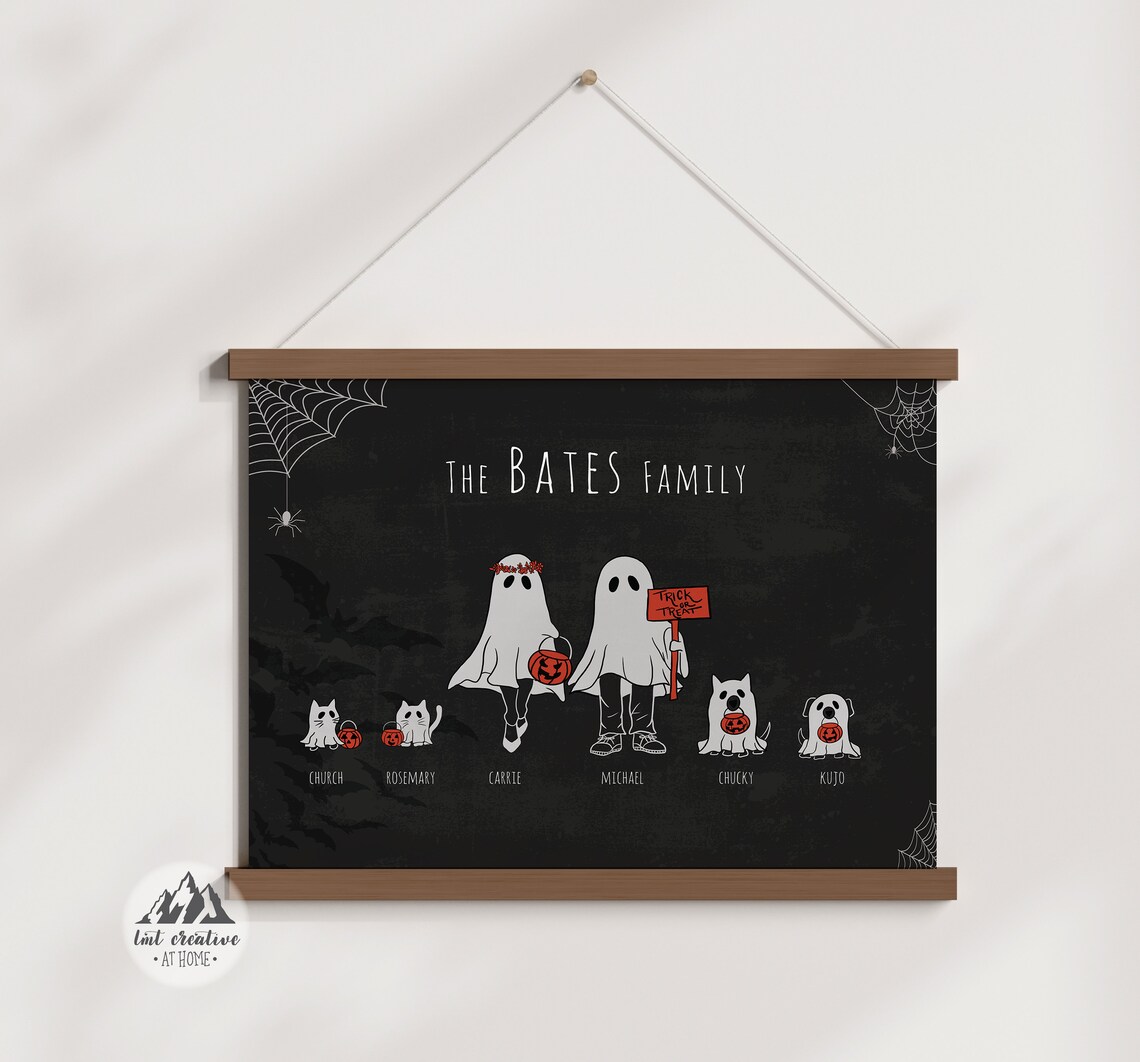 Halloween Family Sign Personalized Halloween Sign Ghost - Etsy